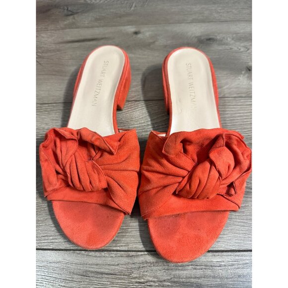 Stuart Weitzman | Shoes | Stuart Weitzman Red Suede Gift Wrap Slide ...